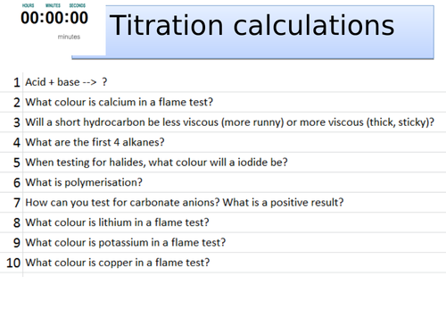 Topic 3 Concentration (titration) calculations for Chemistry GCSE AQA ...