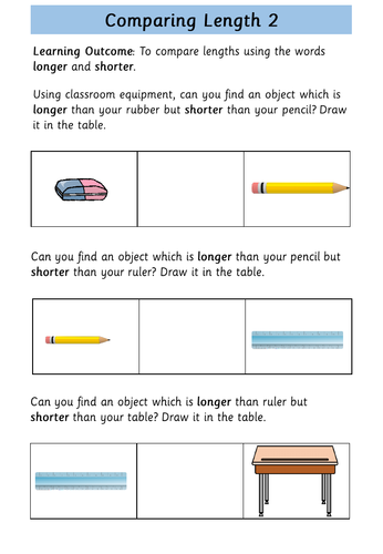 Length and Height - Year 1 - 28 Worksheets - White Rose Maths ...