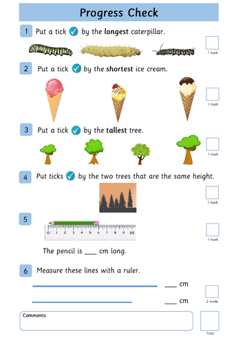 Length and Height - Year 1 - 28 Worksheets - White Rose Maths ...
