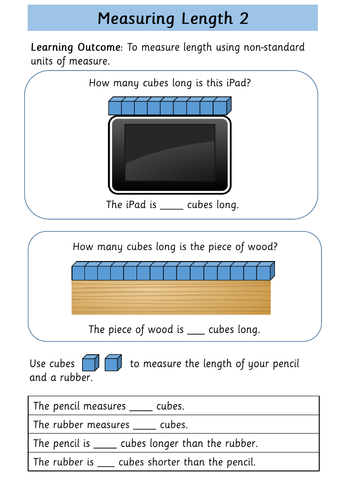 Length and Height - Year 1 - 28 Worksheets - White Rose Maths ...