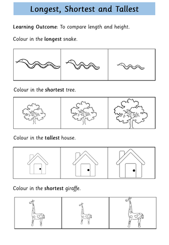 Length and Height - Year 1 - 28 Worksheets - White Rose Maths ...