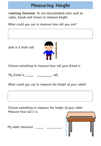 Length and Height - Year 1 - 28 Worksheets - White Rose Maths ...