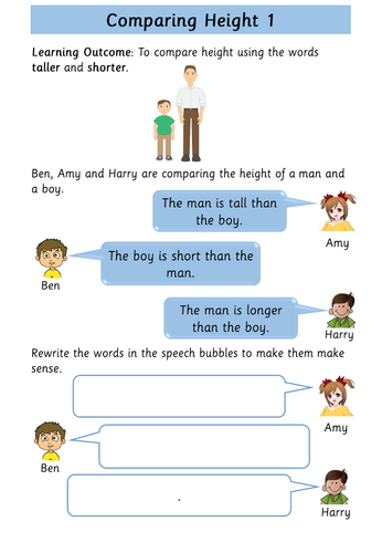 Length and Height - Year 1 - 28 Worksheets - White Rose Maths ...