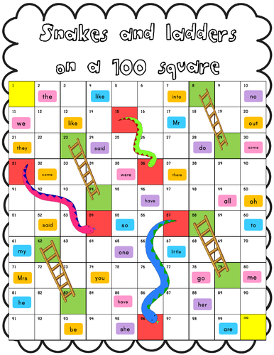 Snakes and Ladders - Tricky words or normal | Teaching Resources
