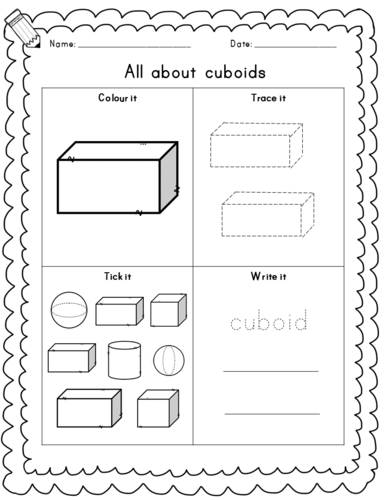 Year 1 3D shapes: 10 Worksheets | Teaching Resources