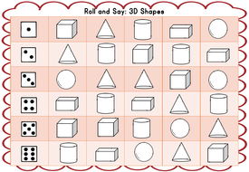 Roll and Say 3D Shapes Maths Dice Game | Teaching Resources