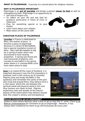 CHRISTIAN PILGRIMAGE | Teaching Resources