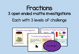 Fractions: 3 Open ended investigations | Teaching Resources