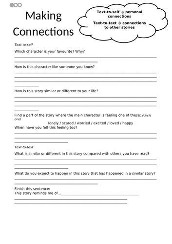 Making Connections - Differentiated Worksheets - Reading Comprehension ...
