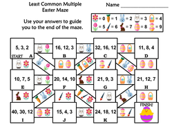 Least Common Multiple Activity: Easter Math Maze | Teaching Resources