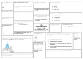 AQA Triple Science (9-1) Chemistry 3 Quantitative Chemistry Revision ...