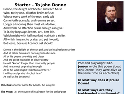 John Donne Revision Lessons | Teaching Resources