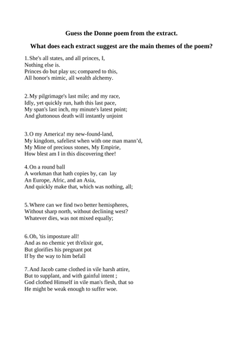 John Donne Revision Lessons | Teaching Resources