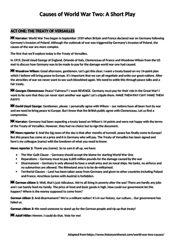 Causes of WW2: Readers Theatre | Teaching Resources