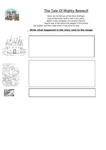 Beowulf summary worksheet | Teaching Resources