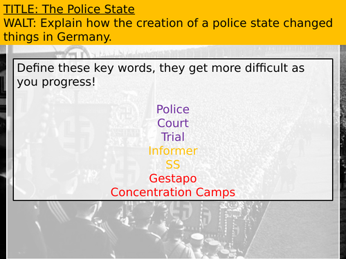 Police State (Weimar and Nazi Germany: Edexcel 9-1) | Teaching Resources