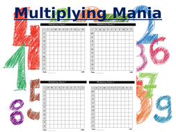 Multiplication grid/table. Multiplication Mania game for morning work ...