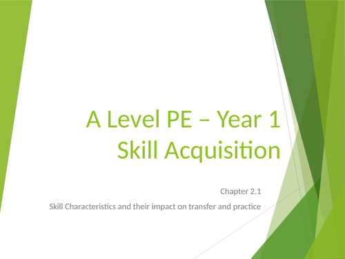 AQA A Level PE - Skill Acquisition Lessons | Teaching Resources