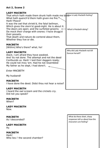 Macbeth: Act 2 for Lower Ability | Teaching Resources