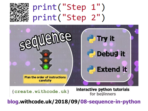 Python key skills posters with links to interactive self-marking ...