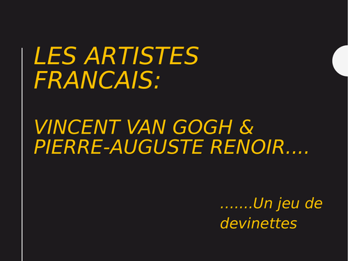 French Art Powerpoint Guessing Game | Teaching Resources