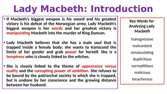 Exploring Lady Macbeth: GCSE Revision | Teaching Resources