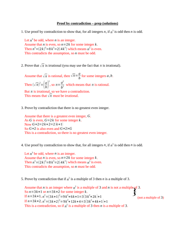 Proof by contradiction (new A level maths) | Teaching Resources