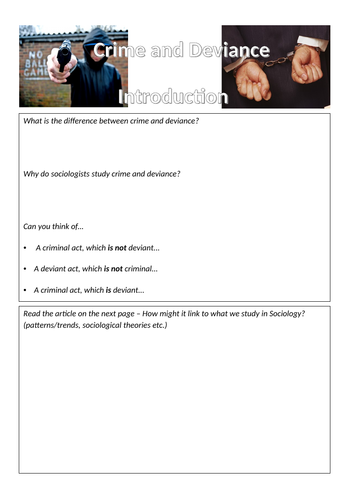A-level Sociology Crime and Deviance bundle | Teaching Resources