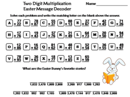 Two Digit Multiplication Easter Math Activity: Message Decoder ...