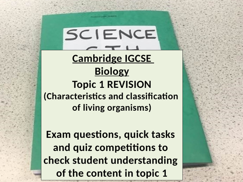 CIE IGCSE Biology Topic 1 REVISION (Characteristics and classification ...