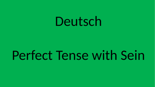 German Cover Work Perfect Tense with Sein | Teaching Resources