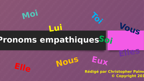 French: Disjunctive pronouns | Teaching Resources