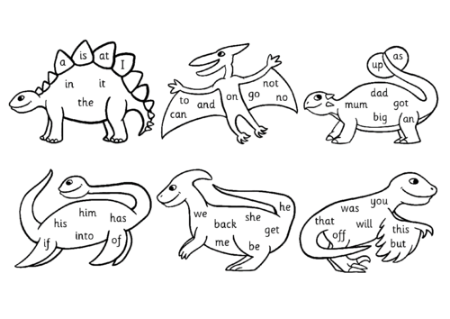 Dinosaur High Frequency Word Sheets | Teaching Resources