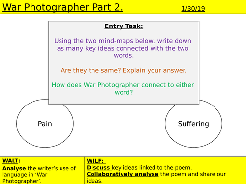 War Photographer Poetry AQA | Teaching Resources