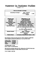 AQA GCSE Business Studies Calculations | Teaching Resources