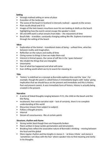 History Poems of the Decade A level poetry revision John Burnside ...