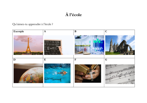 French - GCSE - Listening practice - School (worksheet + audio ...