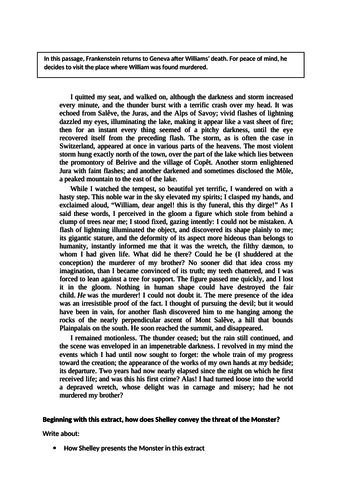 Frankenstein (GCSE) - Practice Papers & Knowledge Assessments ...