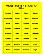 Year 3&4 Statutory Words | Teaching Resources