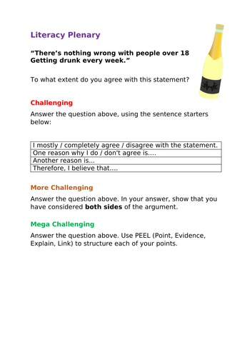 Alcohol PSHE | Teaching Resources