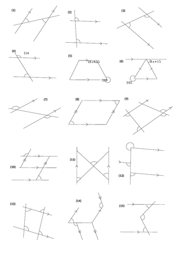 Angles in Parallel Lines - Solving Linear Equations | Teaching Resources