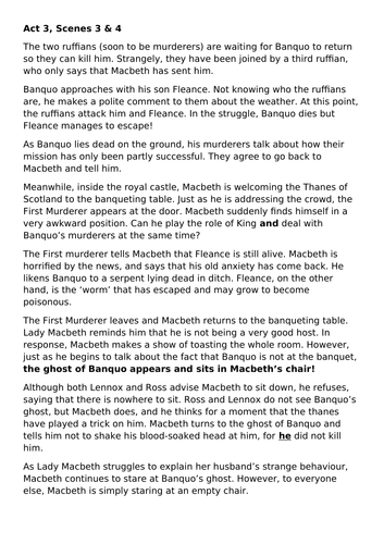 Macbeth: Act 3 for Lower Ability | Teaching Resources