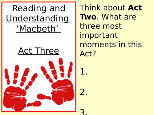 Macbeth: Act 3 for Lower Ability | Teaching Resources