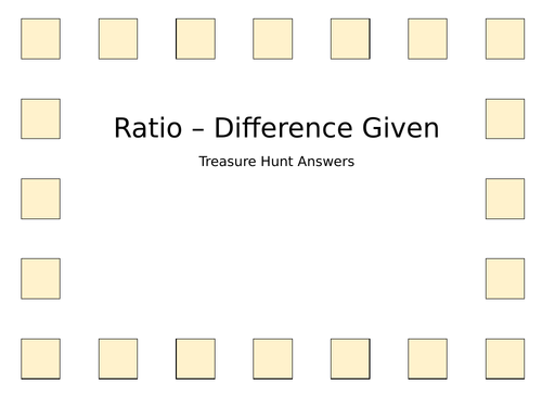 Ratio - Difference Given (Treasure Hunt) | Teaching Resources