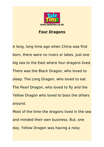 Top Notch Chinese Dragon Story Ks1 Letter A Preschool Worksheets
