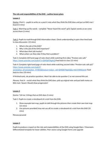 WJEC Hospitality and Catering - The Environmental Health Officer (EHO ...