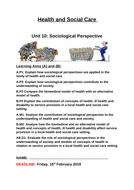 Unit 10: Sociological Perspective in Health and Social Care (Learning ...