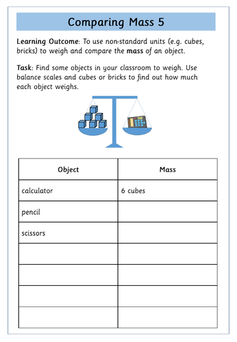 Weight and Mass - Year 1 - White Rose Maths | Teaching Resources