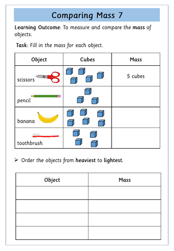 Weight and Mass - Year 1 - White Rose Maths | Teaching Resources