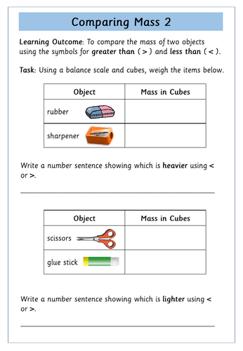 Weight and Mass - Year 1 - White Rose Maths | Teaching Resources